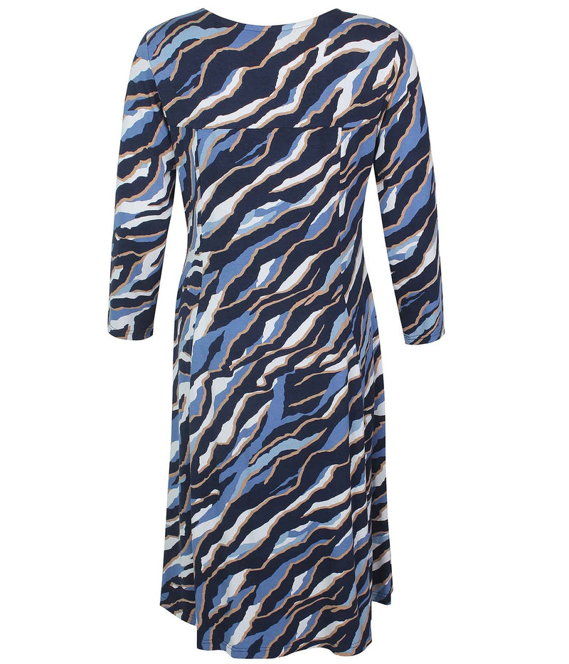 Ze-Ze Chisa kjole i marineblå og offwhite – Heidisbutik