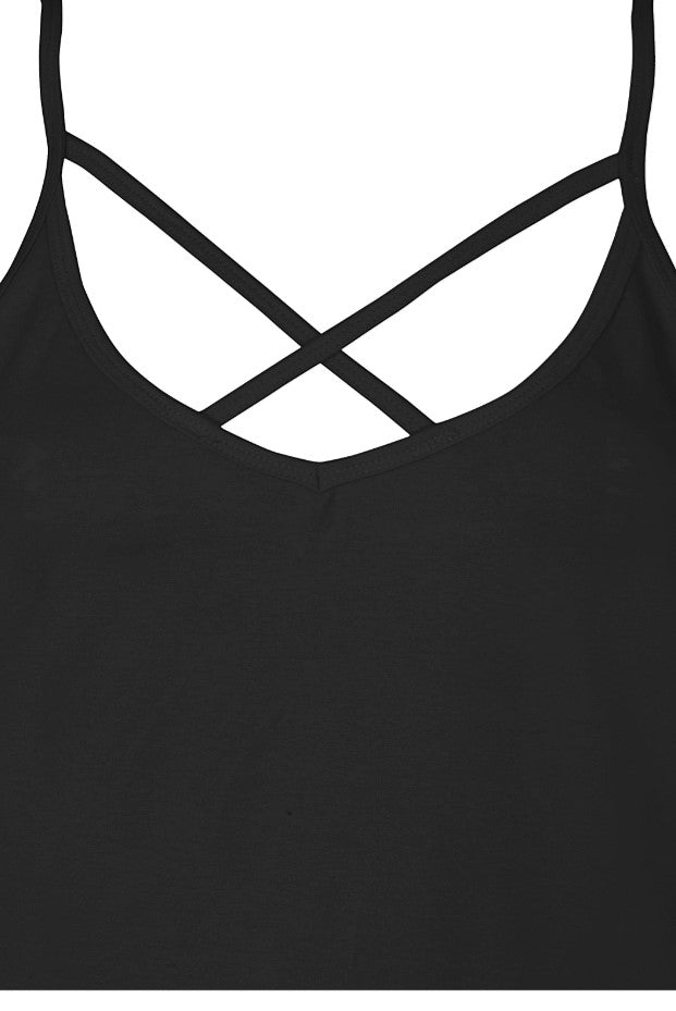 Shop Ze-Ze Bonita top i sort med kryds foran – Heidisbutik